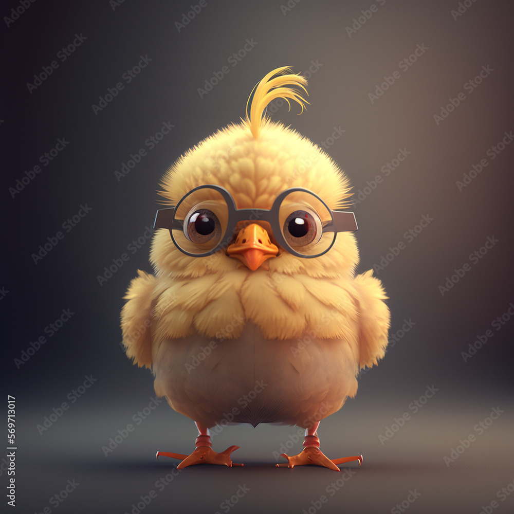 Cute cartoon chicken character. Cartoon chicken. Chick. Cartoon chicken ...