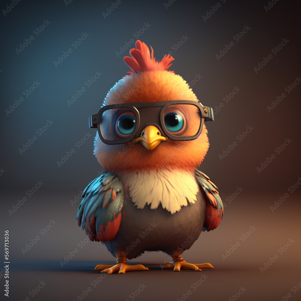 Cute cartoon chicken character. Cartoon chicken. Chick. Cartoon chicken ...