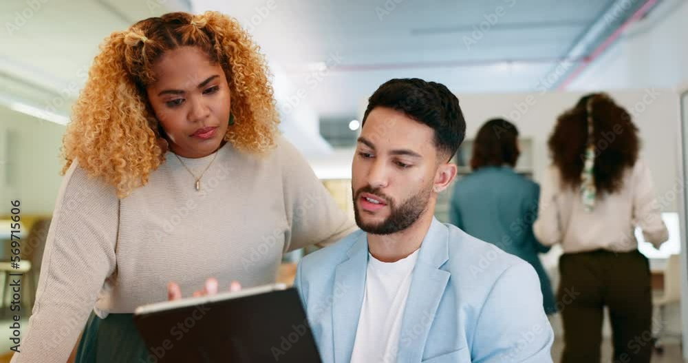 Team work, black woman or manager planning a digital marketing strategy ...