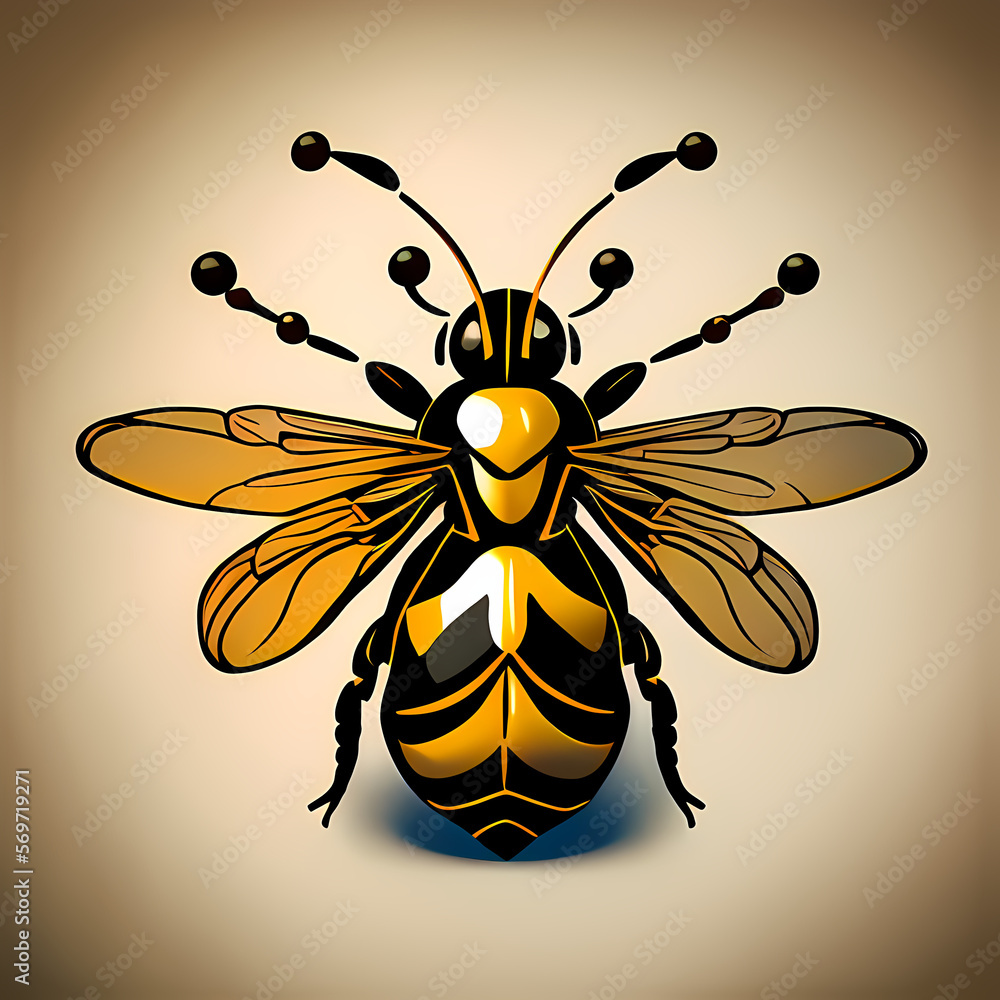 Bee / Bumblebee / wasp / hornet winged insect logo / icon. Generative ...