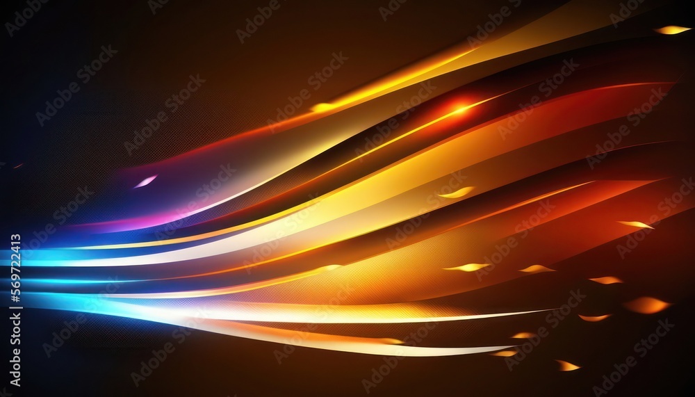 Abstract golden ground with undulating patterns and a pulsating light ...