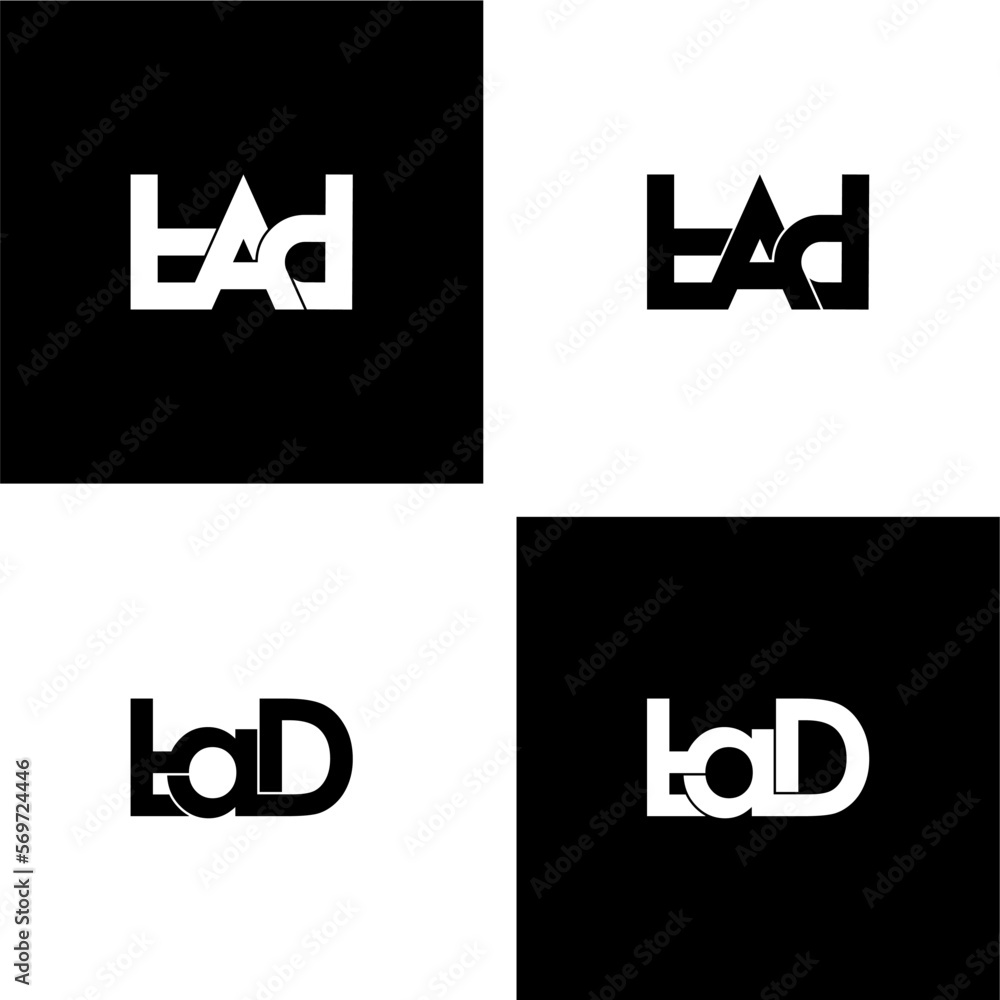 tad typography letter monogram logo design set Stock Vector | Adobe Stock
