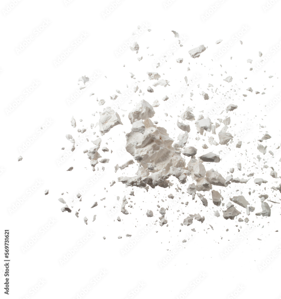 Tapioca starch explosion flying, White powder tapioca starch wave ...
