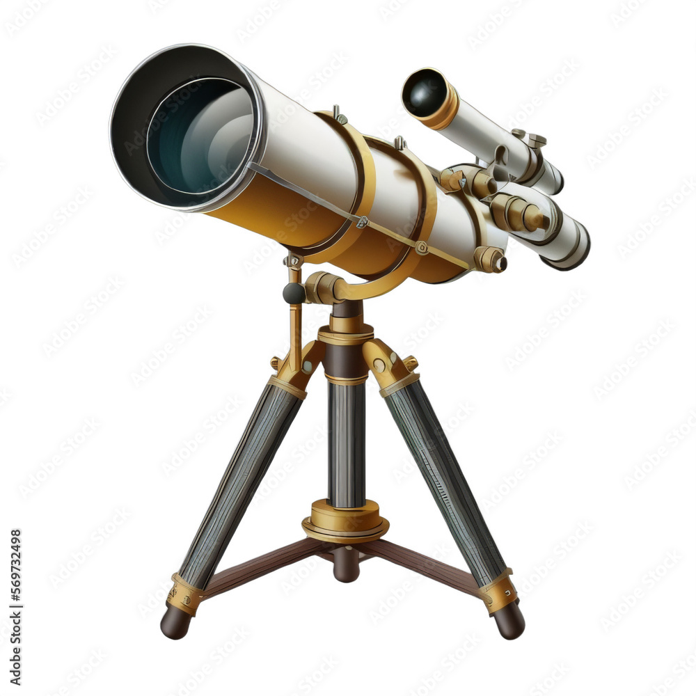 telescope on a transparent background png isolated Generative Ai Stock ...