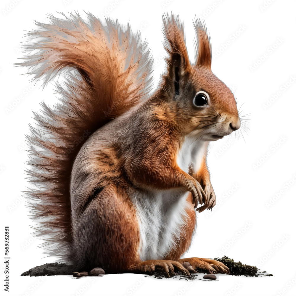 squirrel on a transparent background png isolated Generative Ai Stock ...