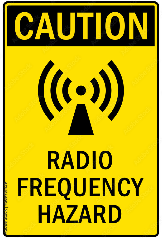 Radio frequency hazard warning sign and labels Stock Vector | Adobe Stock