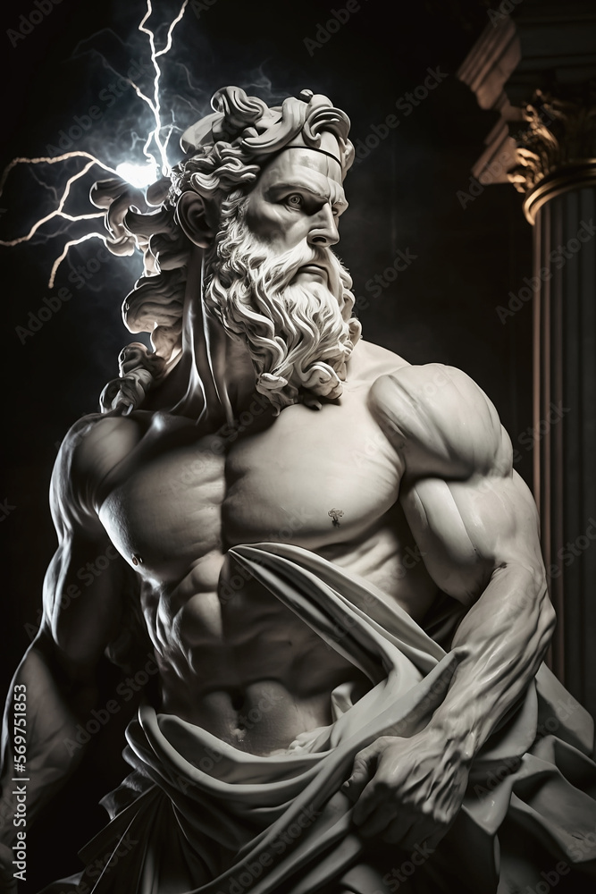 Photo & Art Print Sculpture of Zeus (King of the Gods), The Artwork