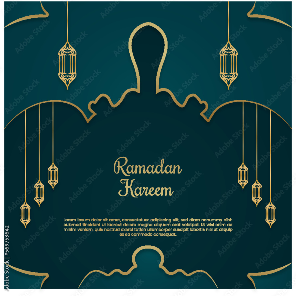 Islamic frame design for social media instagram post. Luxury background ...