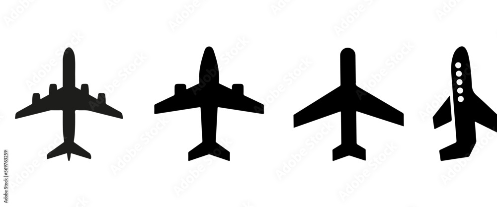 airplane icon set Stock Vector | Adobe Stock