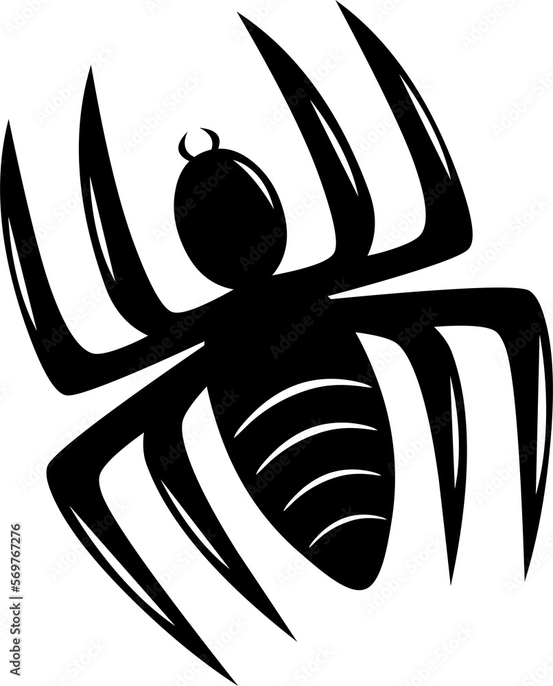 Spider icon, black spider logo design transparent background Stock ...