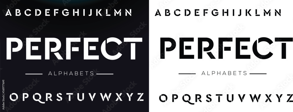 Luxury Minimal Modern Tech Alphabet Letter Fonts. Typography minimal ...