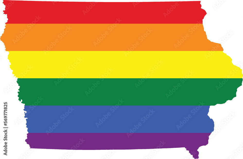 iowa gay pride home vector state map [Converted] Stock Illustration ...