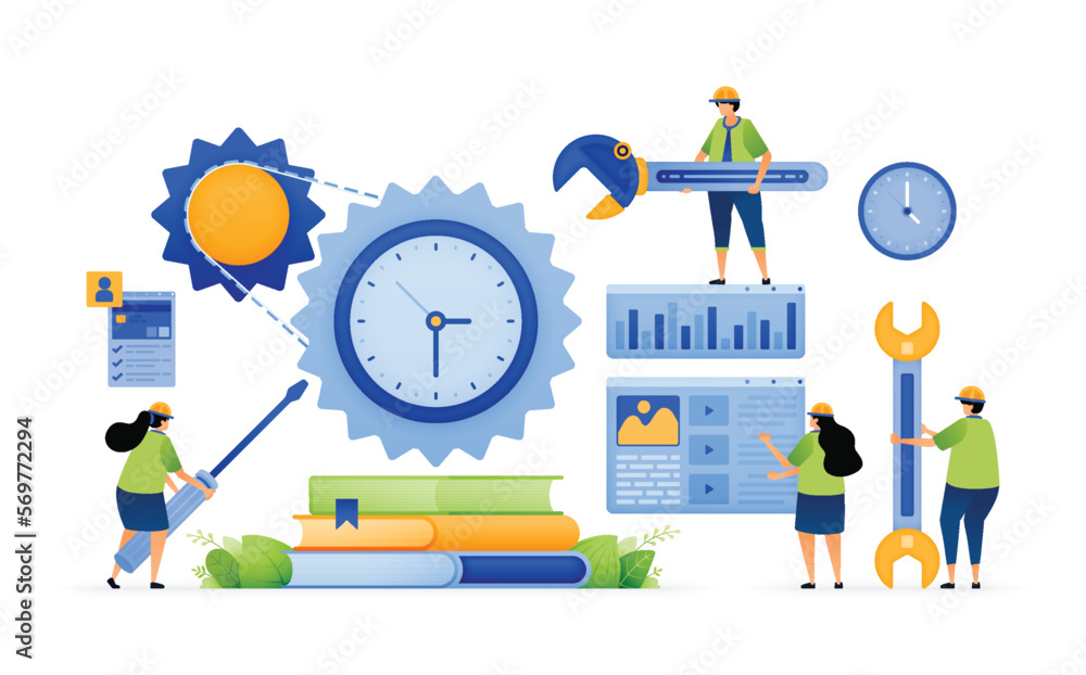 Vector illustration of Education and Skill Building. Vocational ...
