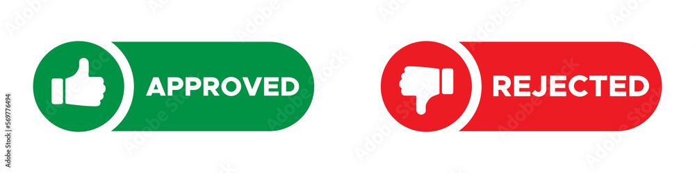 Approved and rejected icons Stock Vector | Adobe Stock