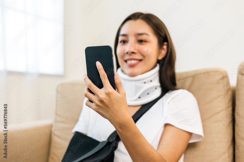 Woman recovery from accident fracture broken bone injury with leg ...