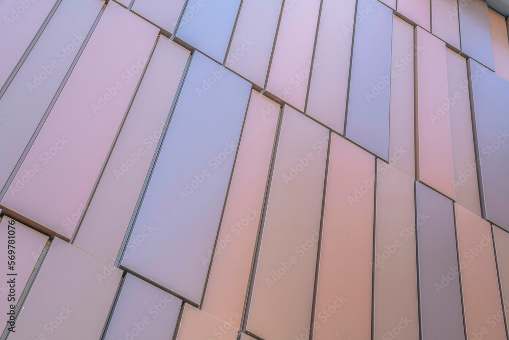 Uneven smooth multi-colored wall cladding of building at Austin, Texas ...