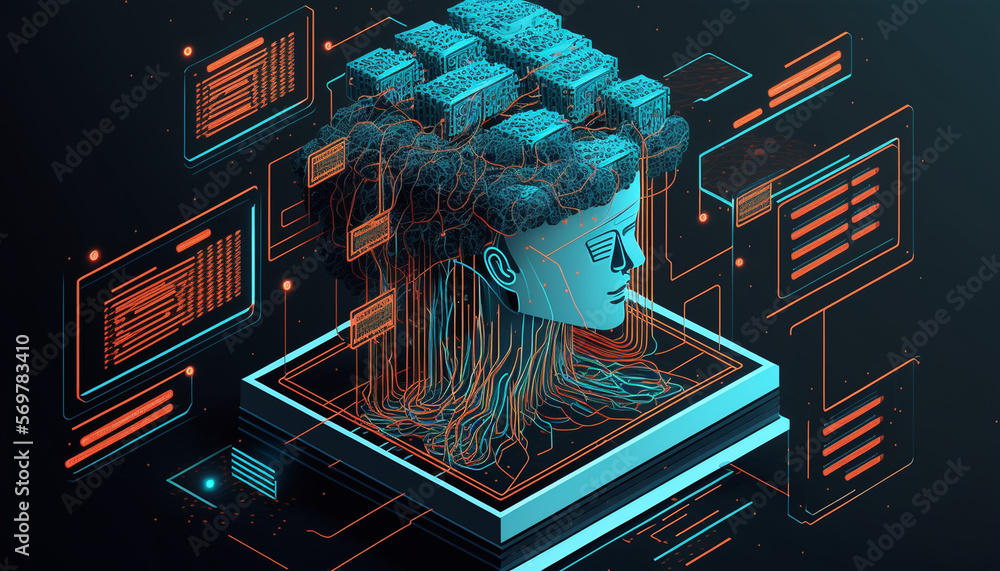 Artificial Intelligence, Futuristic Brains and Machines attach to ...