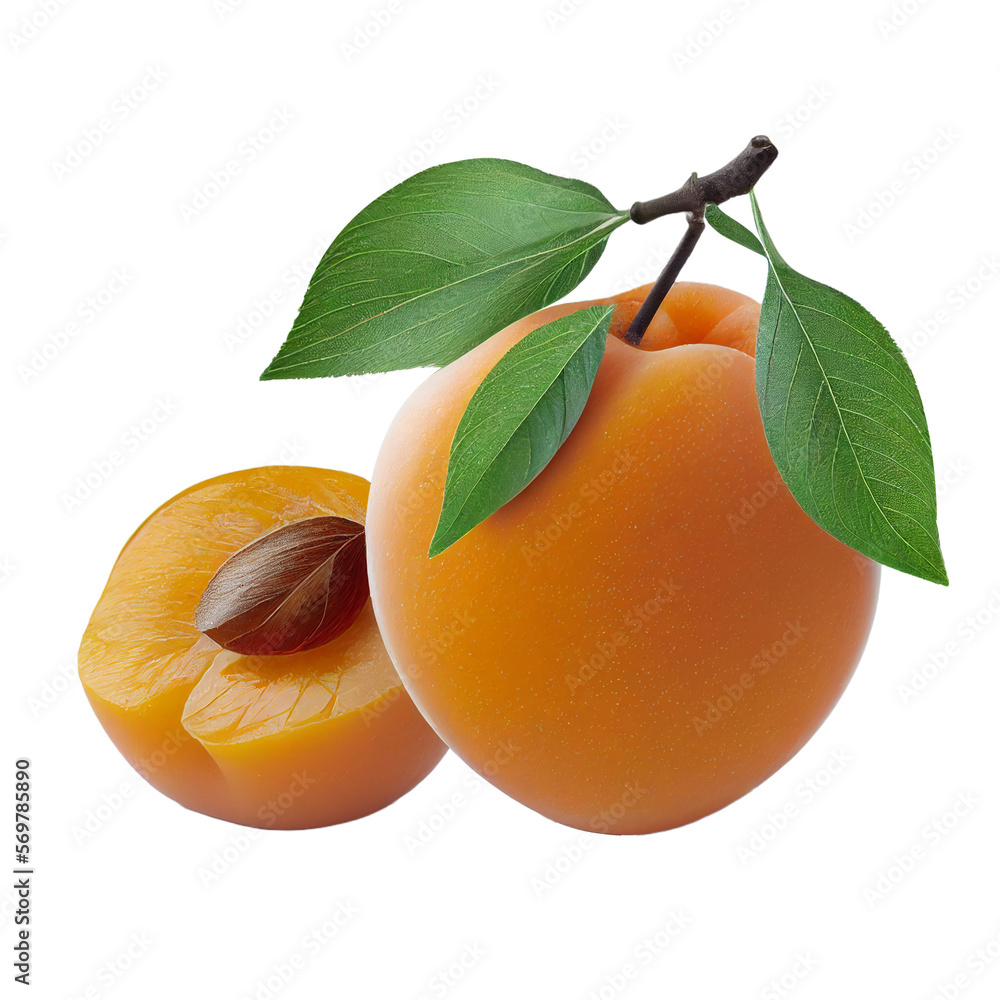 apricot isolated on transparent background cutout Stock Illustration ...