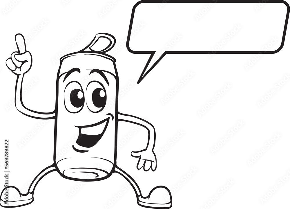 coloring book cartoon can character - PNG image with transparent ...