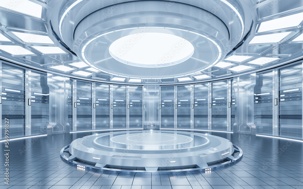 Sever racks and data center, big data and cloud computing concept, 3d ...