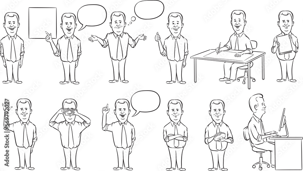 whiteboard drawing businessman working figures collection - PNG image ...