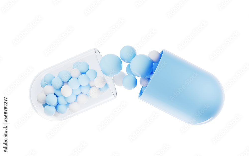 Medical capsule with biomedical concept, 3d rendering. Stock ...