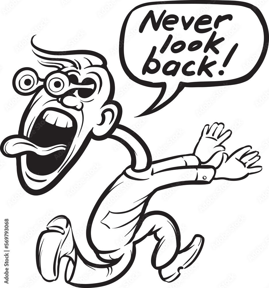 whiteboard drawing cartoon motivation sticker never look back - PNG ...