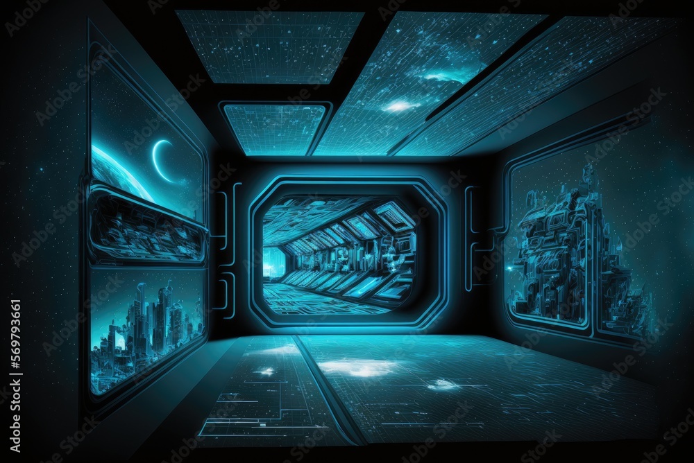 data center cyber security futuristic room concept, . Generated AI ...