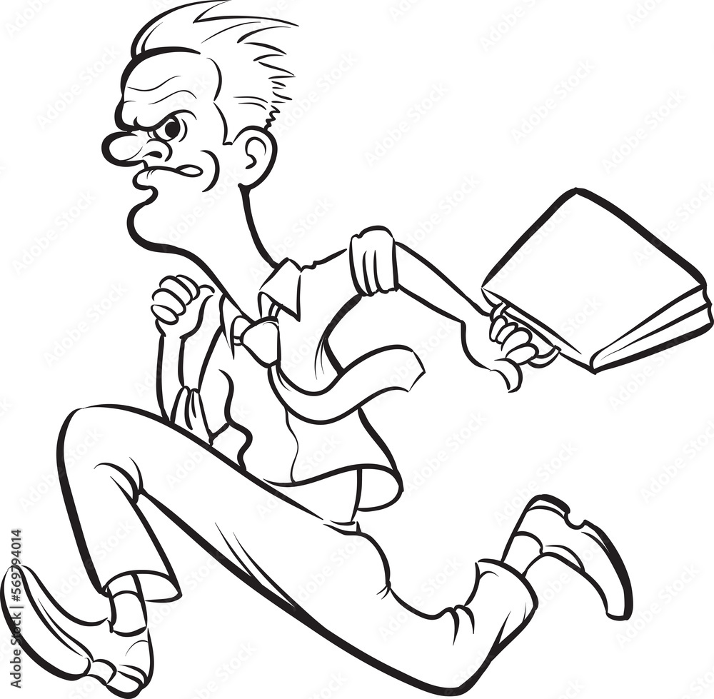 whiteboard drawing crazy running businessman - PNG image with ...