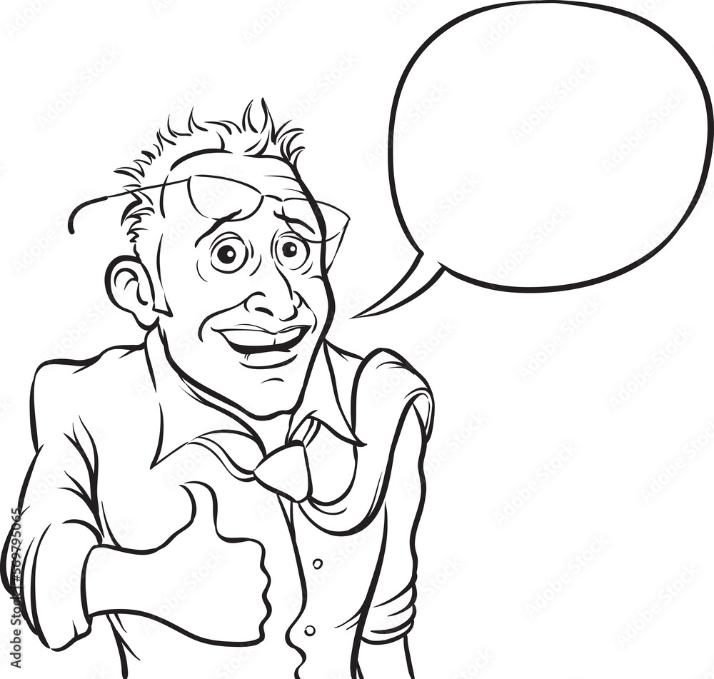 whiteboard drawing happy satisfied man thumbs up - PNG image with ...