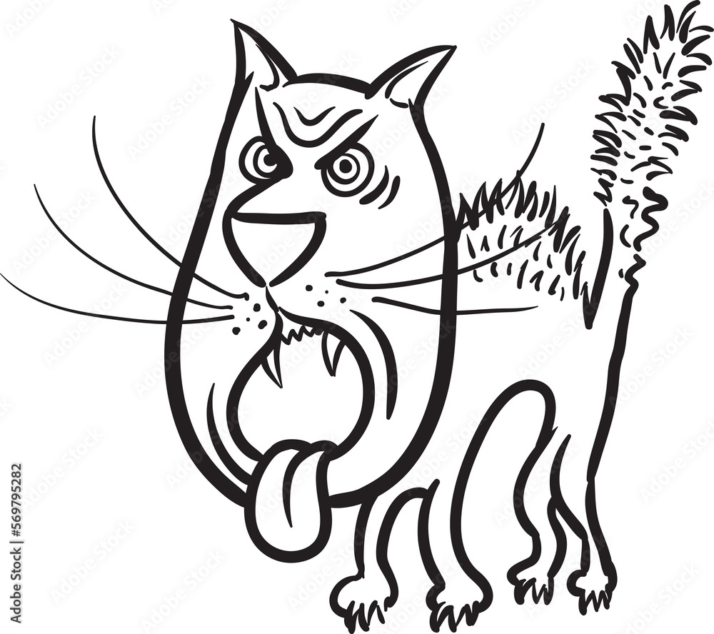whiteboard drawing mad cat - PNG image with transparent background ...