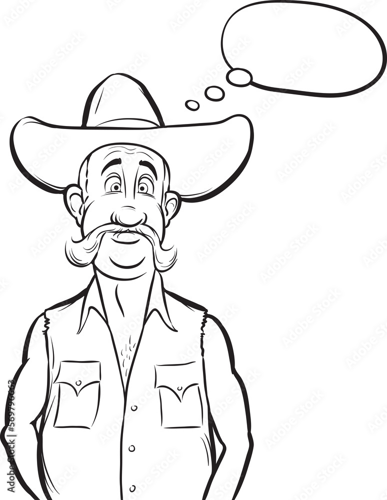 whiteboard drawing standing surprised cowboy - PNG image with ...