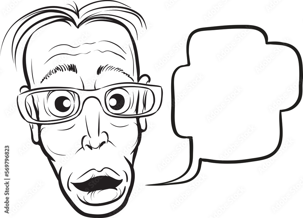 whiteboard drawing surprised thin man face - PNG image with transparent ...