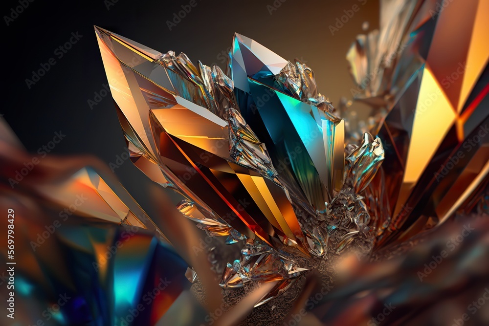 Crystal prism diamond background overlay digital art reflection ...