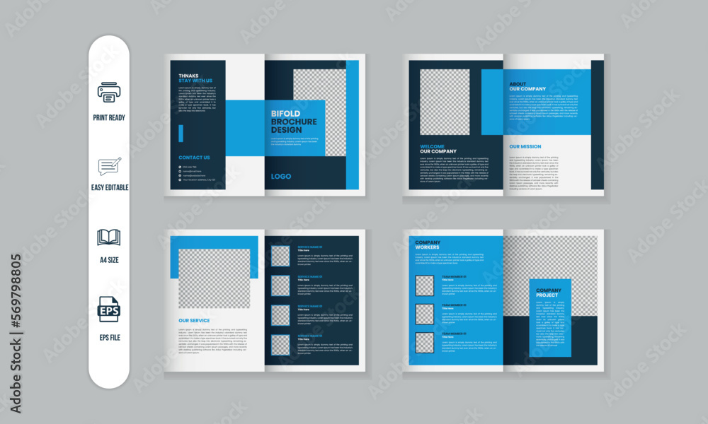 8 pages corporate modern brochure and company profile, magazine ...