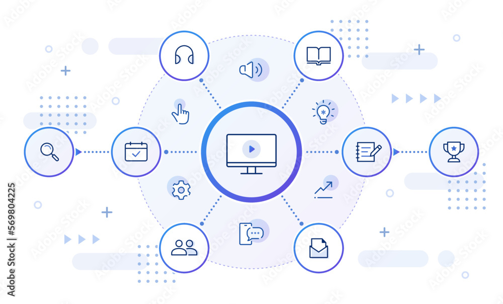 online education illustration: digital learning platform, e learning ...