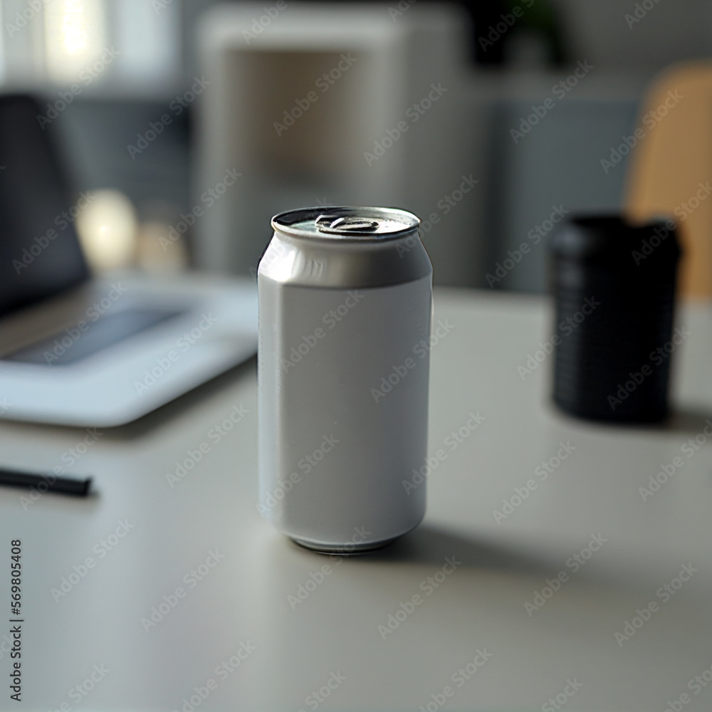 Aluminium white slim cans in silver with blank label. White Metal ...