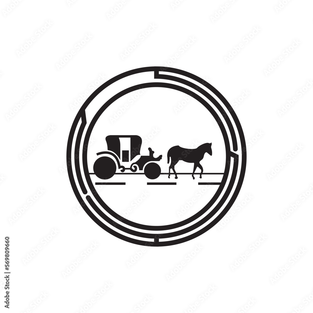 horse racing car logo illustration. Stock Vector | Adobe Stock