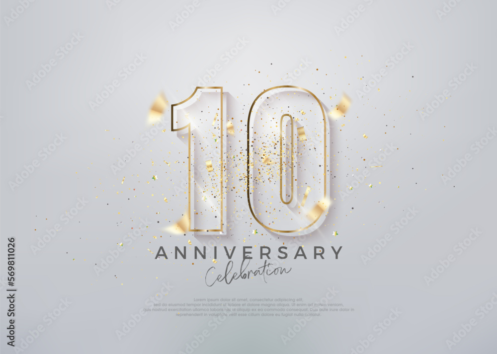 Modern number 10th with unique glass numerals. premium vector for ...