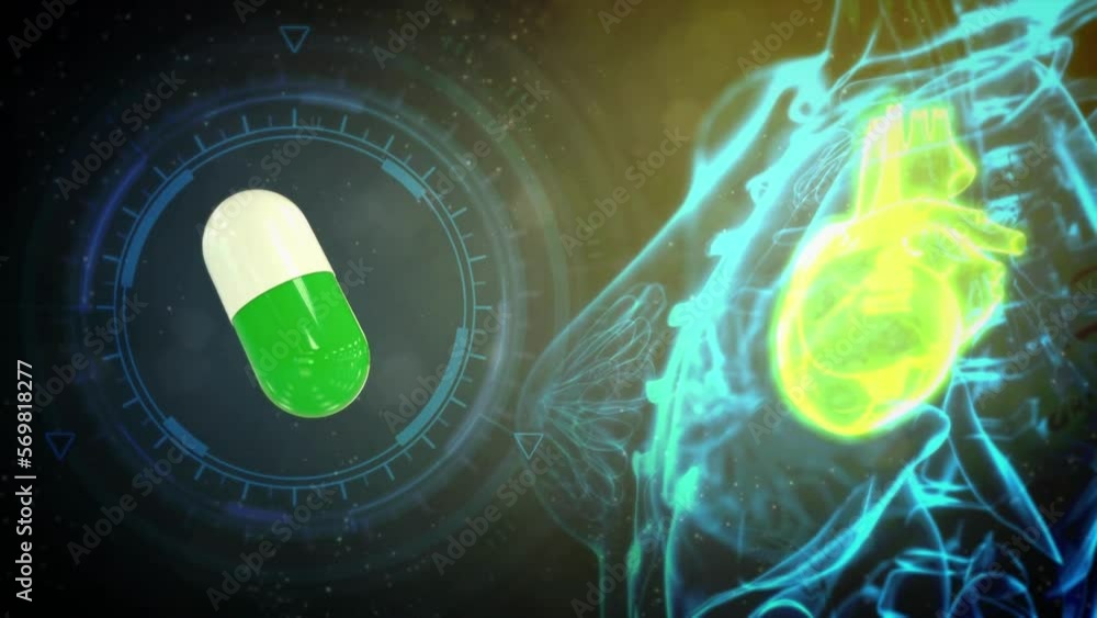 3d concept of modern hospital health and medicine animation. viruses ...