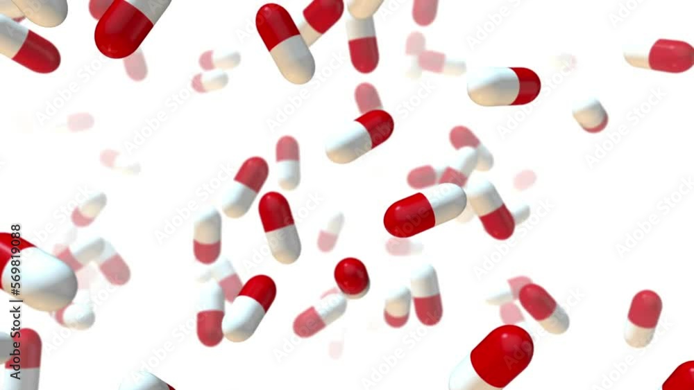 animated drug and capsule drugs treatment health concept background ...