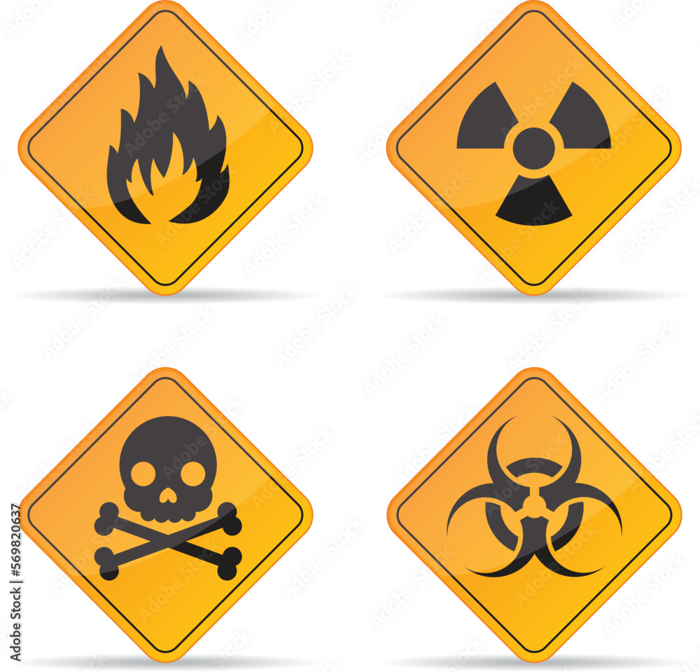 Danger sign or symbol editable vector elements, alert, attention, black ...