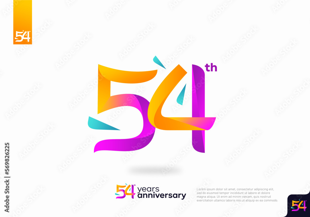 Number 54 logo icon design, 54th birthday logo number, 54th anniversary ...