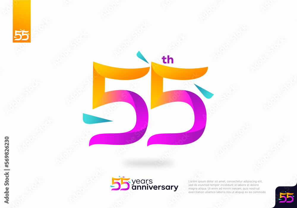 Number 55 logo icon design, 55th birthday logo number, 55th anniversary ...