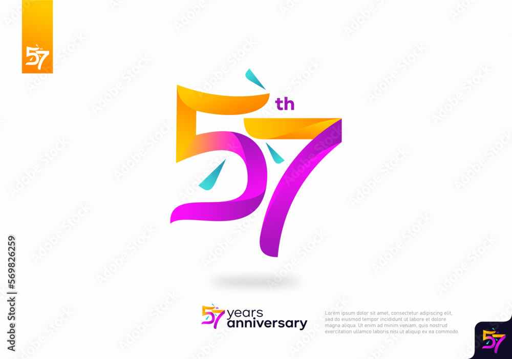 Number 57 logo icon design, 57th birthday logo number, 57th anniversary ...