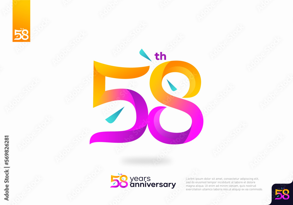 Number 58 logo icon design, 58th birthday logo number, 58th anniversary ...