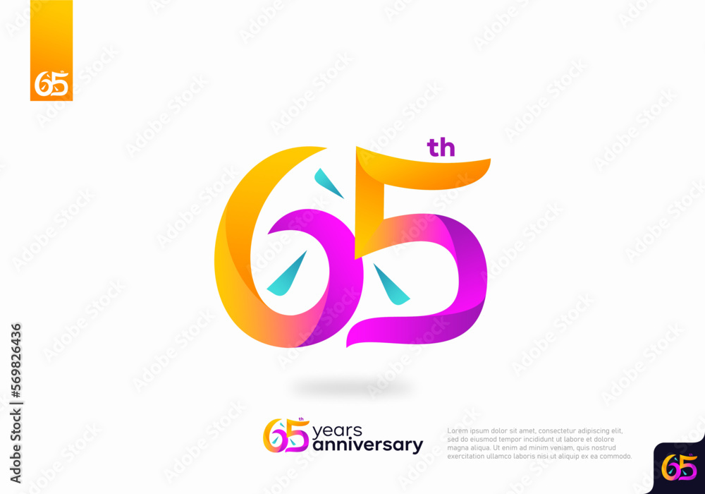 Number 65 logo icon design, 65th birthday logo number, 65th anniversary ...