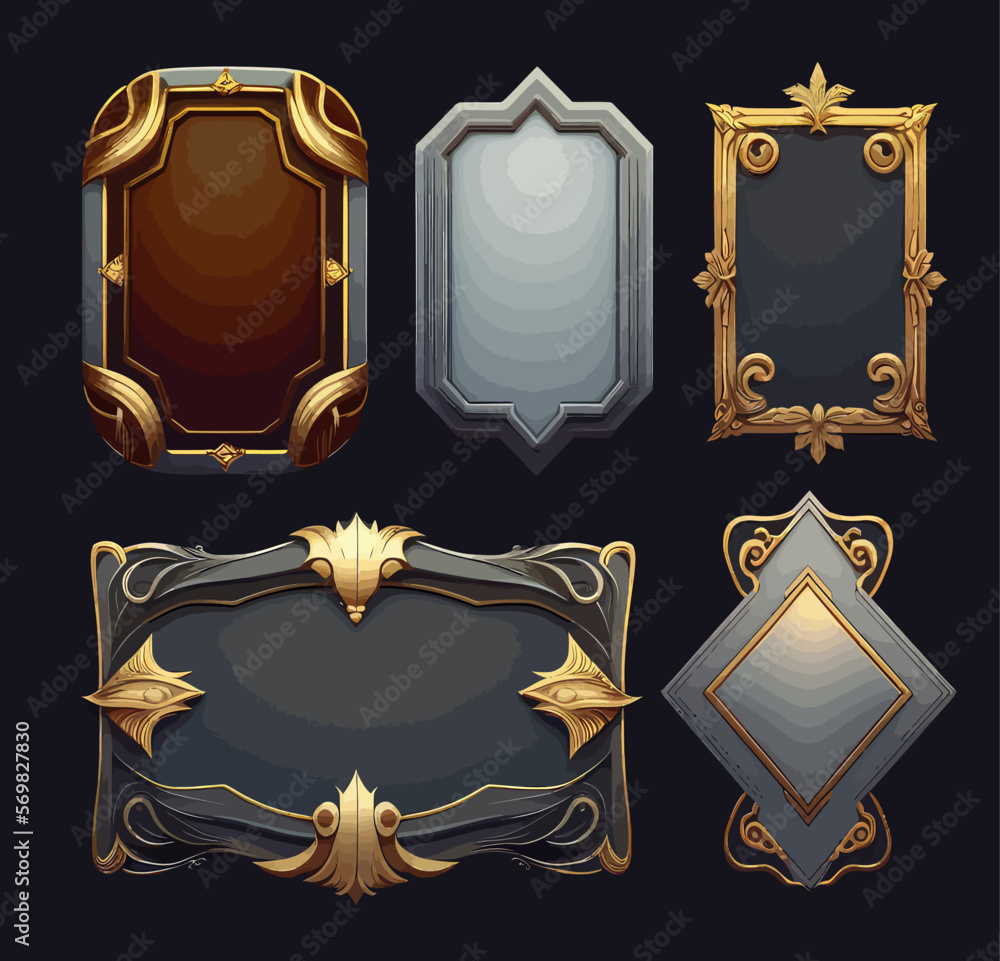 Fantasy frames in medieval for game. A beautiful template for game ...