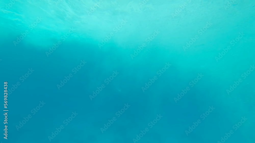 Disturbed Sea Water Surface From the Window of a Boat. Blue Under Water ...
