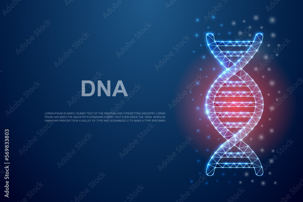 DNA spiral with damaged segments. Broken DNA spiral low poly symbol ...